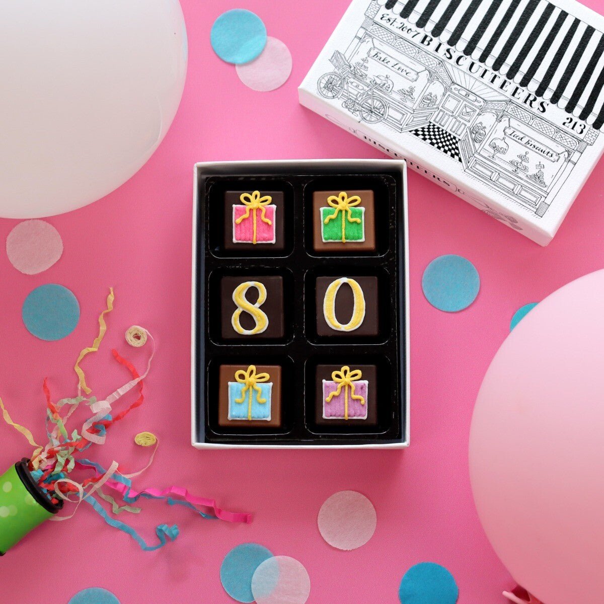 80th Birthday Milestone Little Box Of Chocolates | chocolates | Biscuiteers